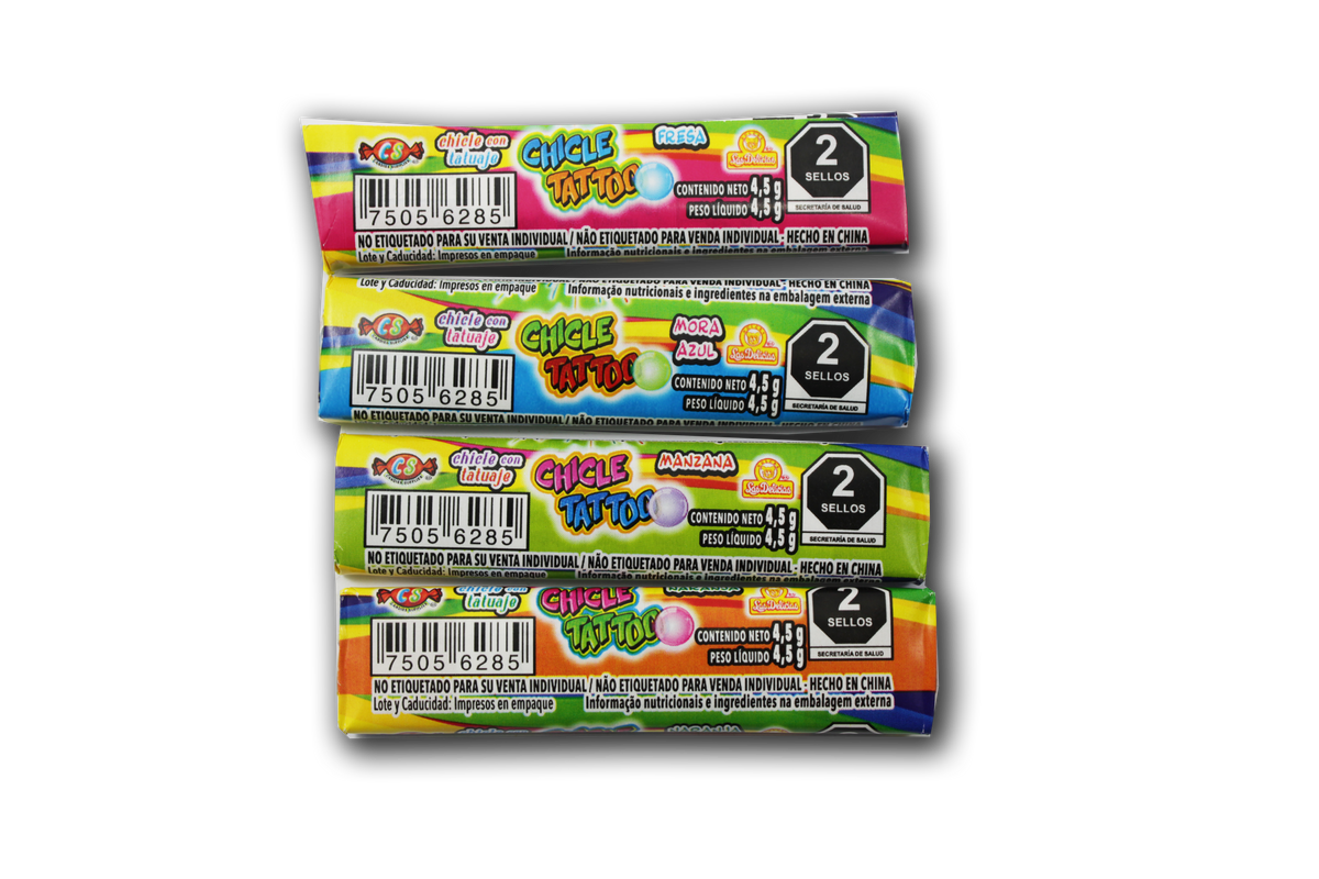 Chicle con Tatuaje Las Delicias (Vitrolero) – Dulcería La Estrella