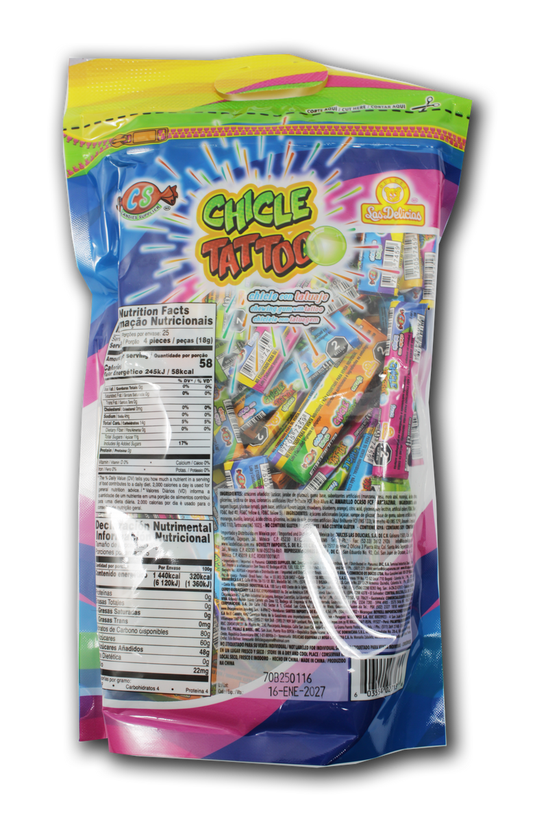 Chicle con Tatuaje Las Delicias (Bolsa) – Dulcería La Estrella