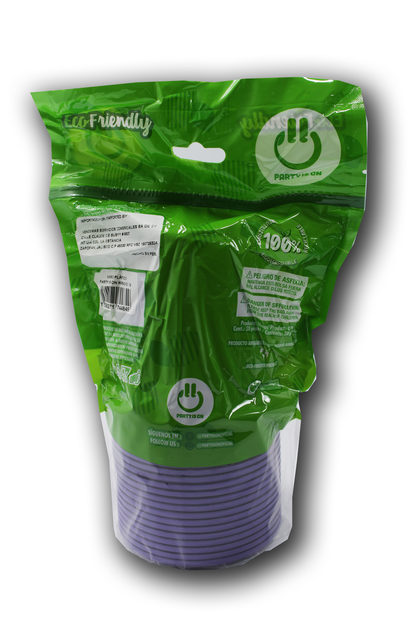 Vaso morado nº 12 20 Pzas – Dulcería La Estrella